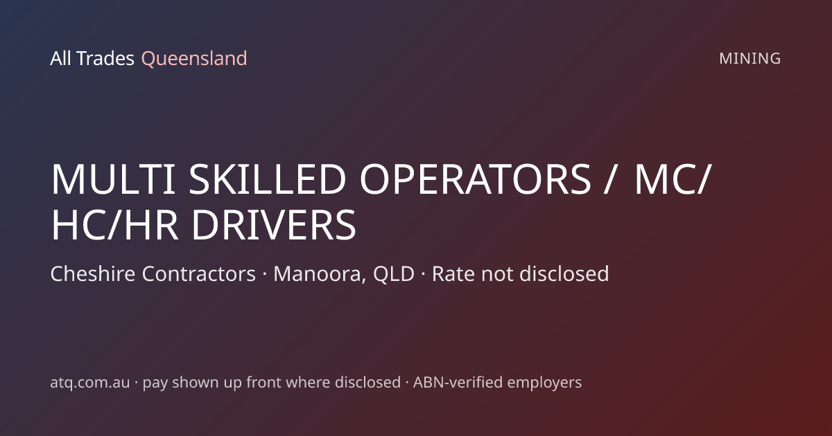 MULTI SKILLED OPERATORS / MC/HC/HR DRIVERS — Cheshire Contractors ...